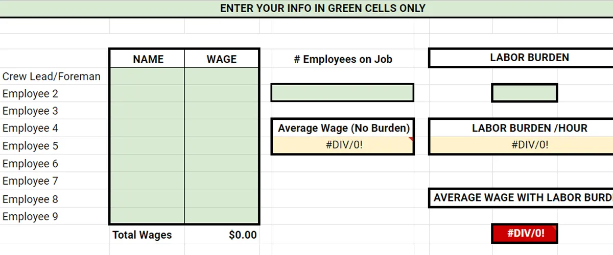 Worksheets - The Contractor Fight®
